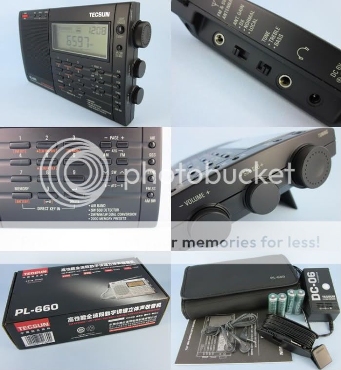 TECSUN PL660 Black FM/SW/MW/LW/AIR SSB PLL Multi-Band World Radio ...