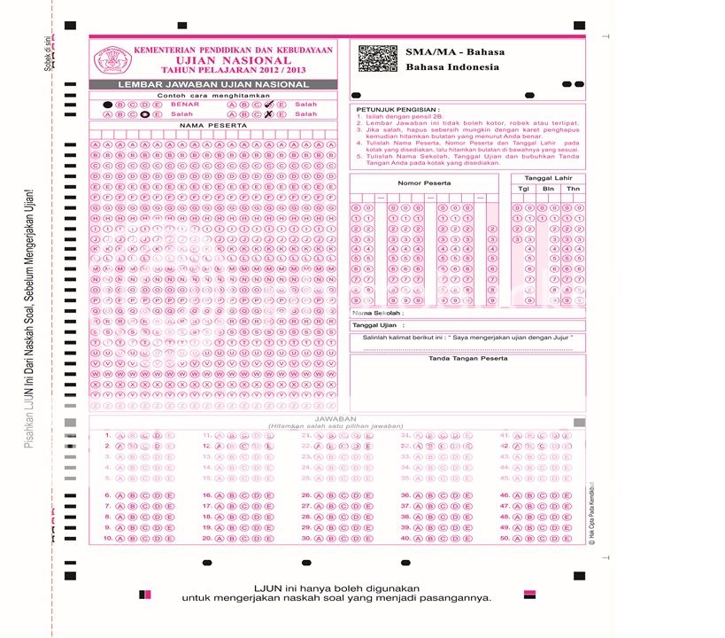 Naskah Soal dan Lembar Jawaban UN Gunakan Barcode | Bidang Pendidikan ...